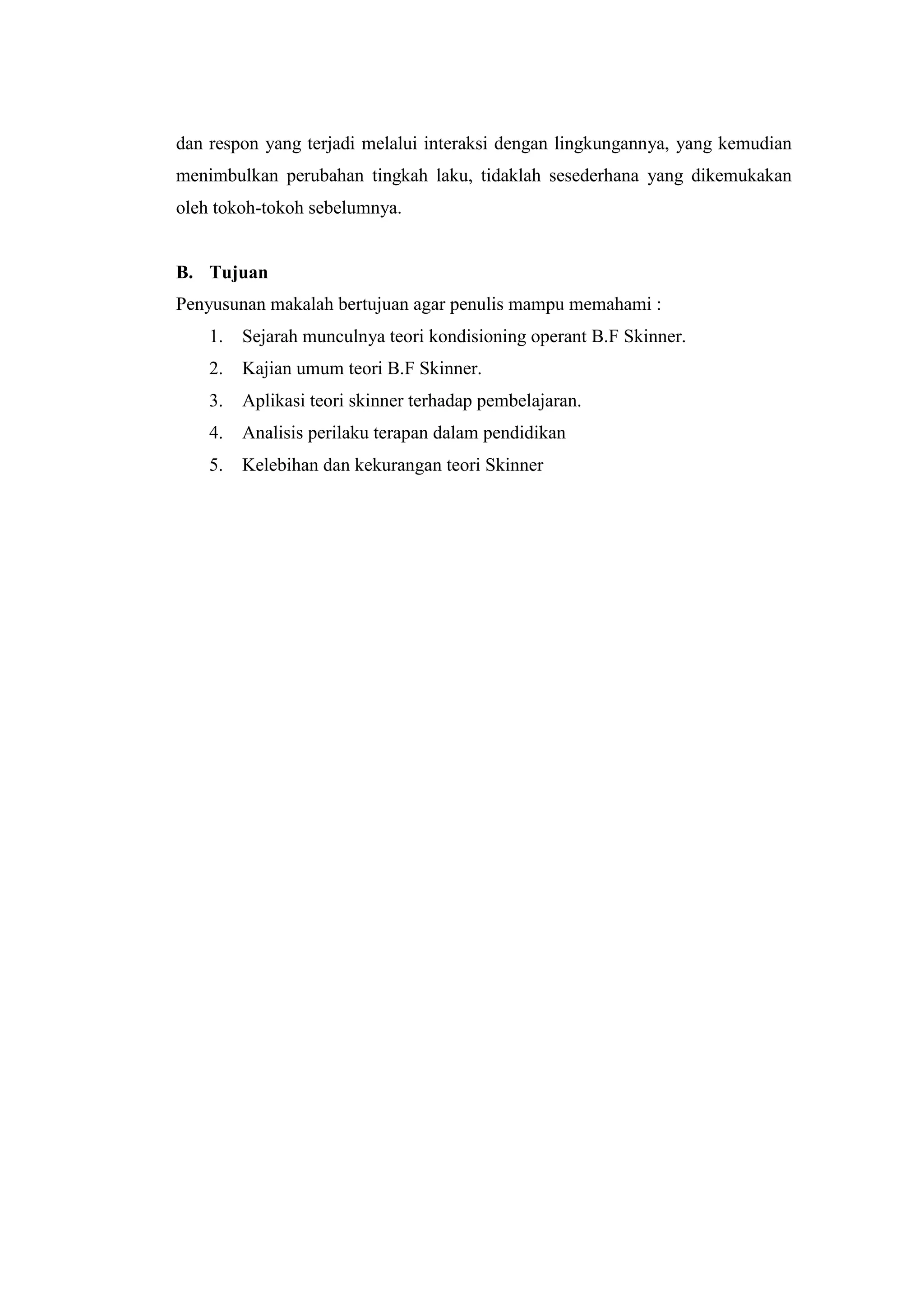 Teori belajar operant | DOCX