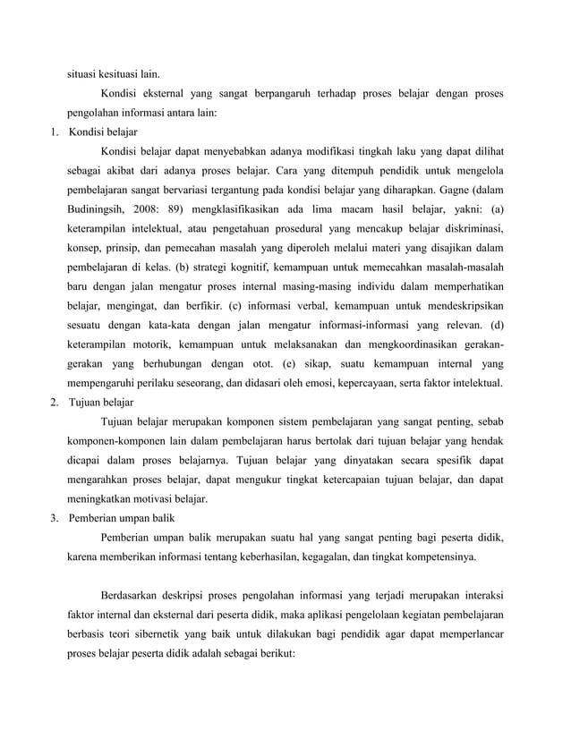 Teori Belajar Sibernetik | PDF