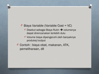 Teori Biaya, Fixed cost, Variabel cost, dan total cost | PPT