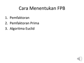 materi kuliah matematika FPB teori bilangan | PPT