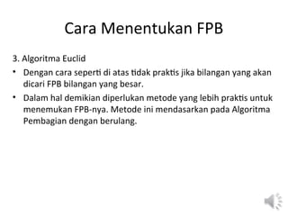 materi kuliah matematika FPB teori bilangan | PPT