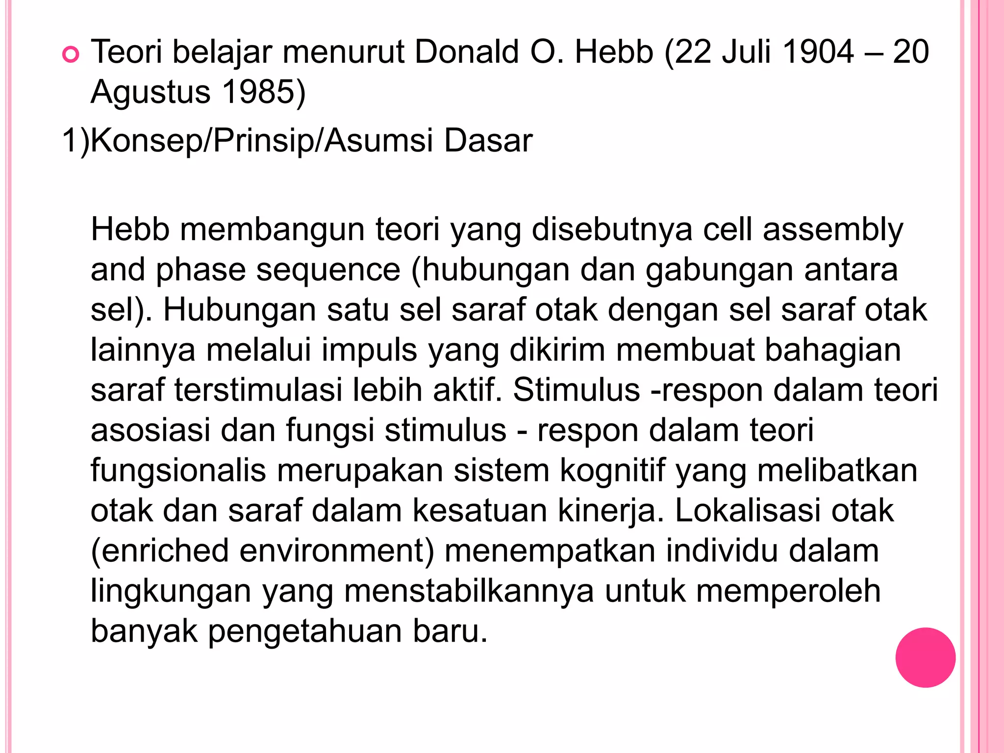 Teori cell assembly donald o.hebb