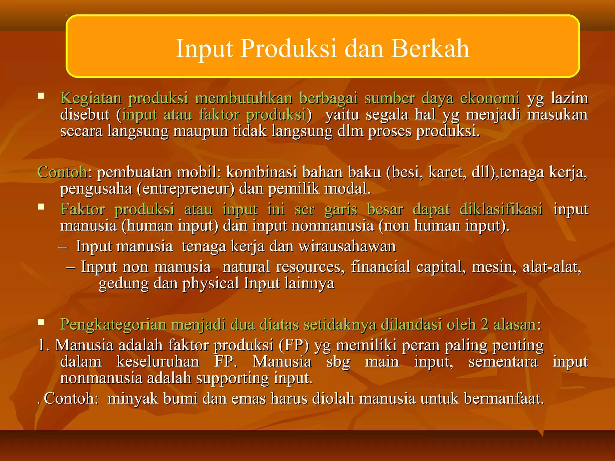 Teori dan analisis produksi islami | PPT