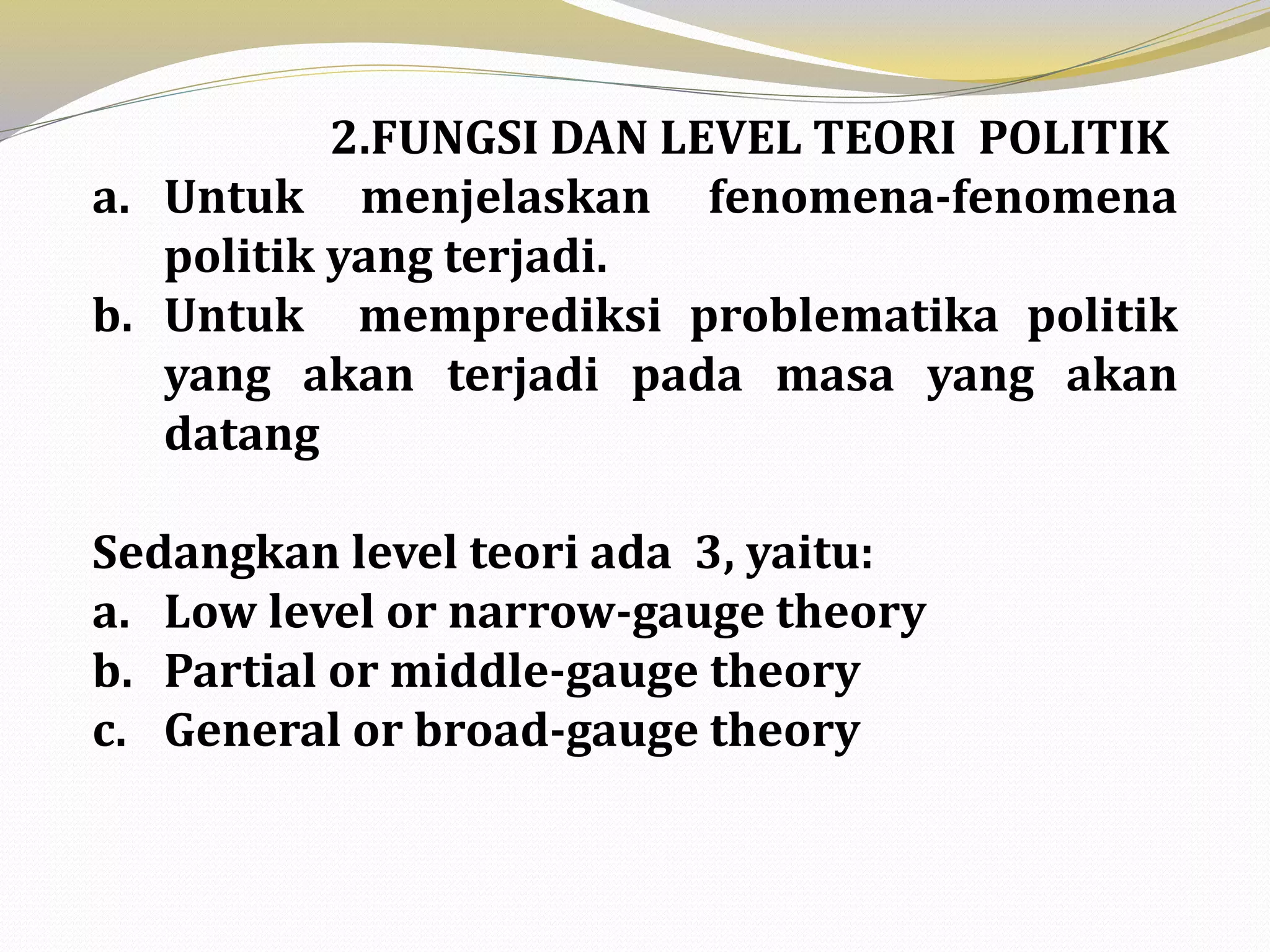 Teori dan filsafat politik pemerintahan | PPTX