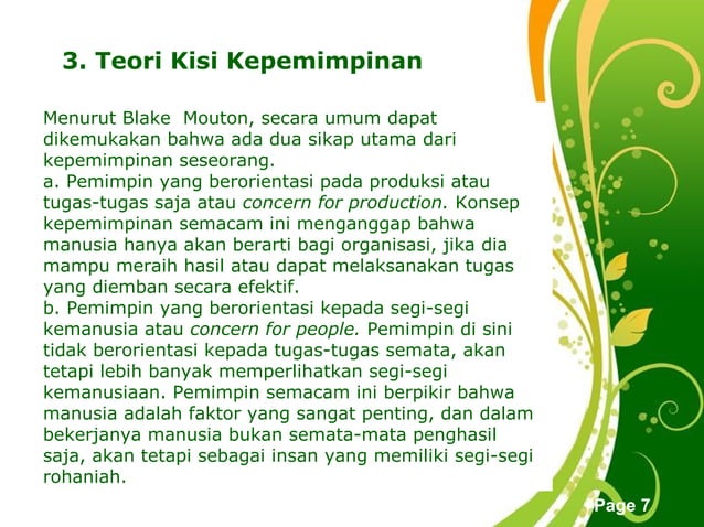 Teori Kepemimpinan dan Karakteristik Pemimpin yang Efektif | PPT