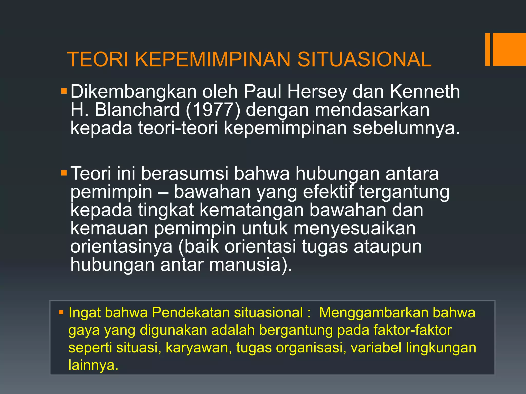 Teori dan model kepemimpinan | PPTX