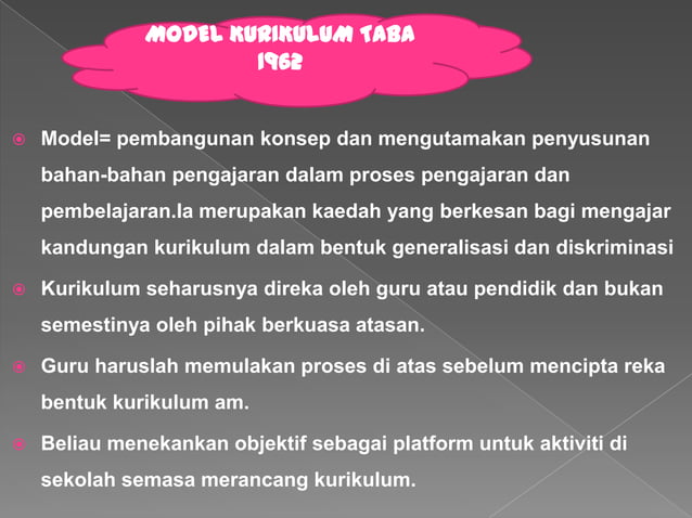 Teori dan model pembinaan kurikulum | PPTX
