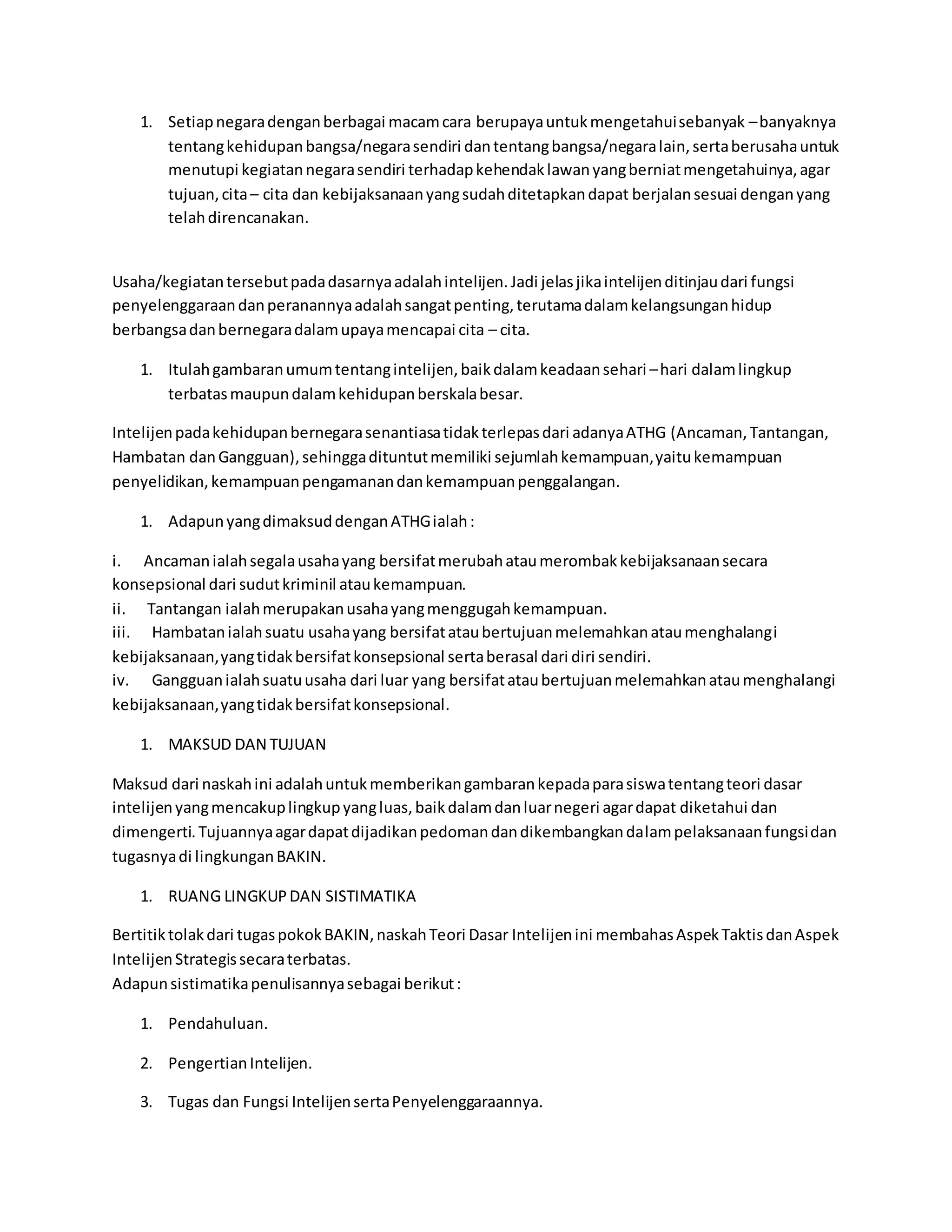 Teori dasar intelijen | DOCX