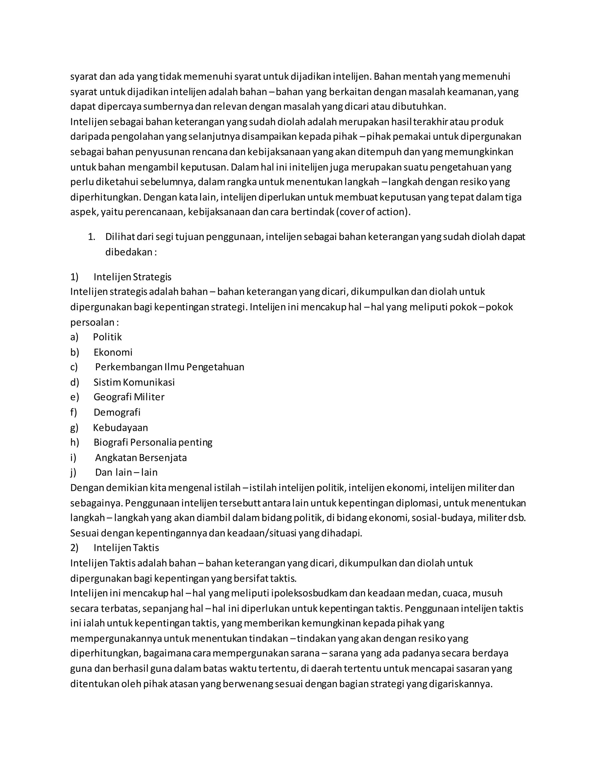 Teori dasar intelijen | DOCX