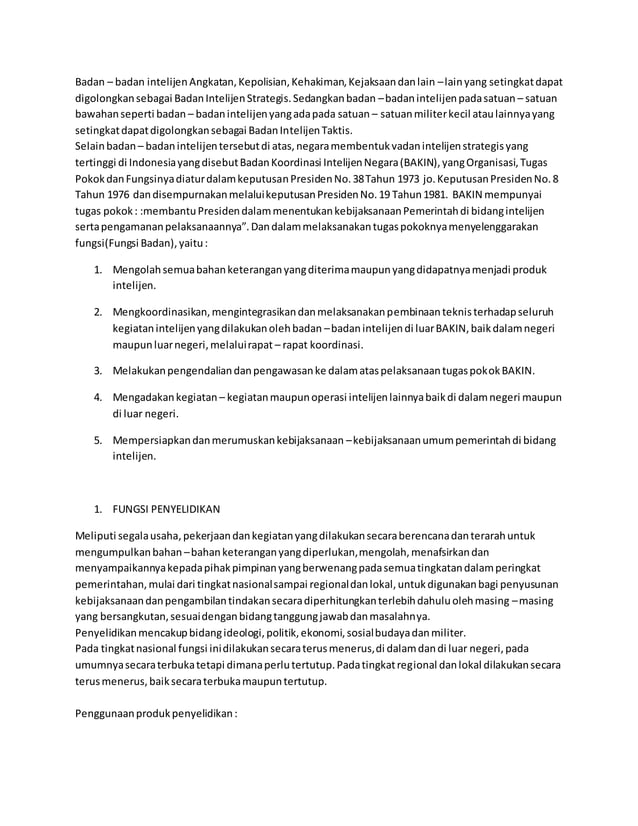 Teori dasar intelijen | DOCX