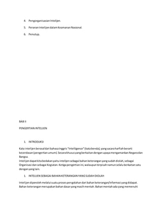 Teori dasar intelijen | DOCX