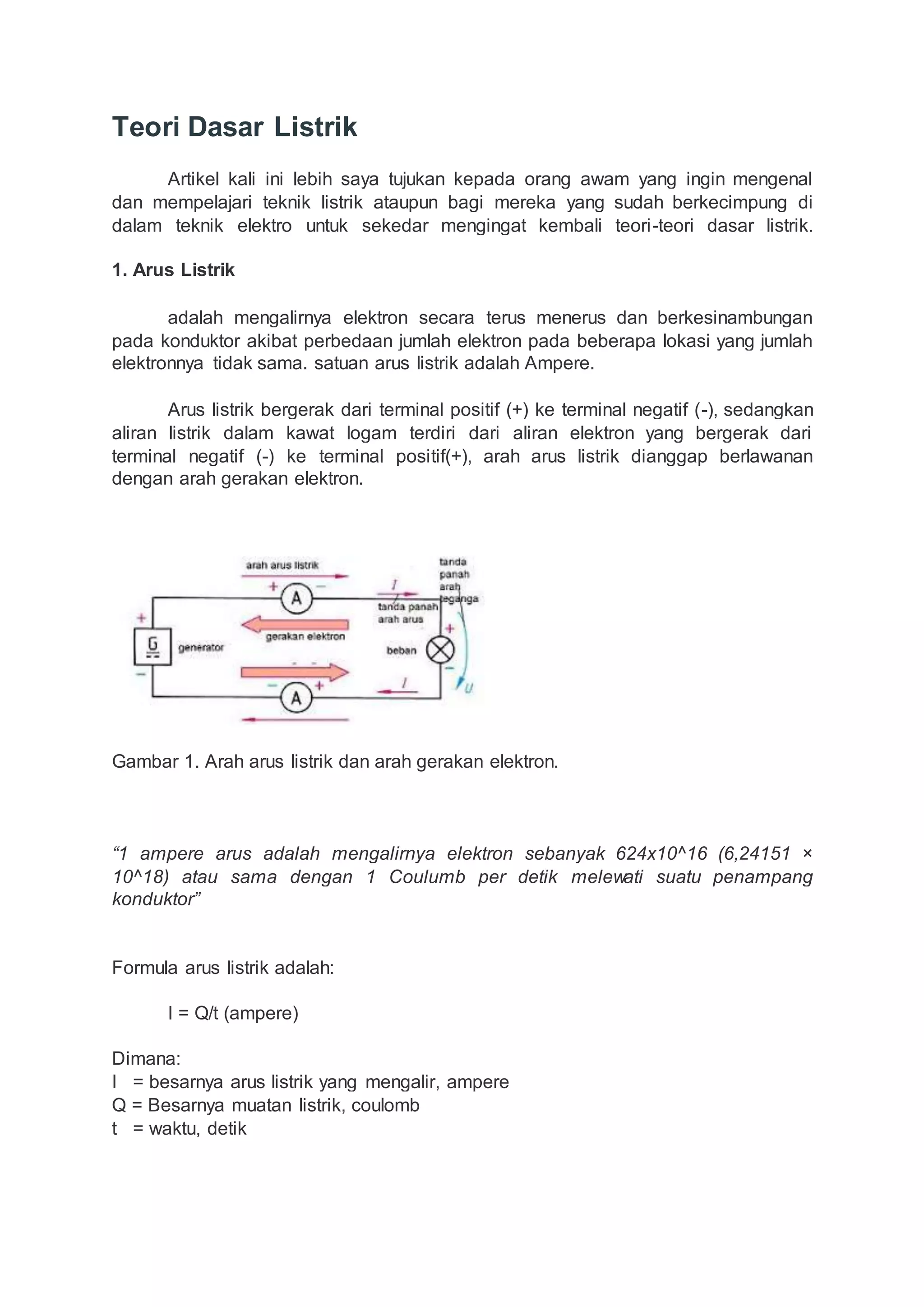 Teori dasar listrik | DOCX