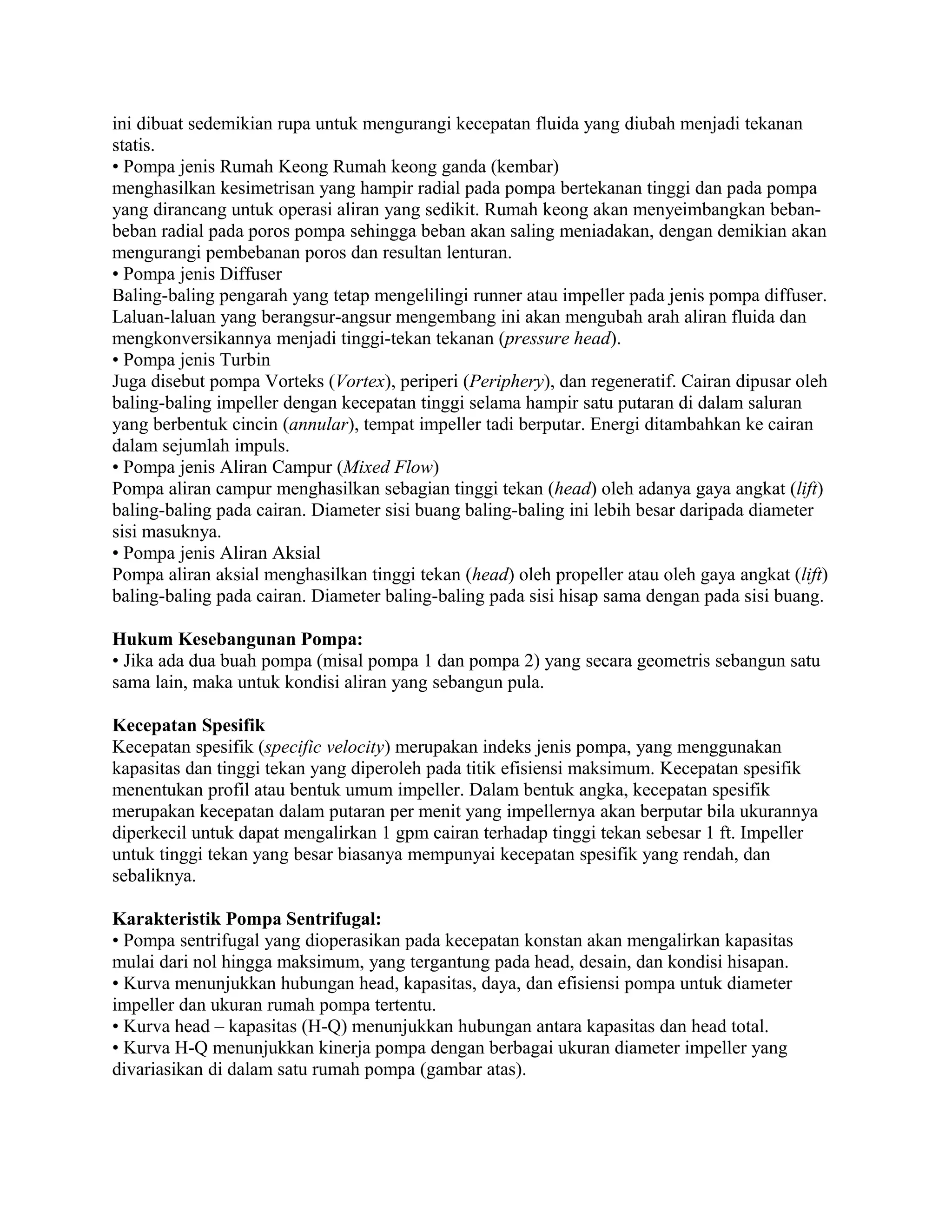 Teori dasar pompa | DOC