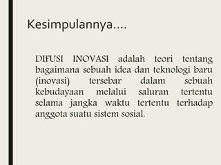 Teori difusi inovasi | PPTX