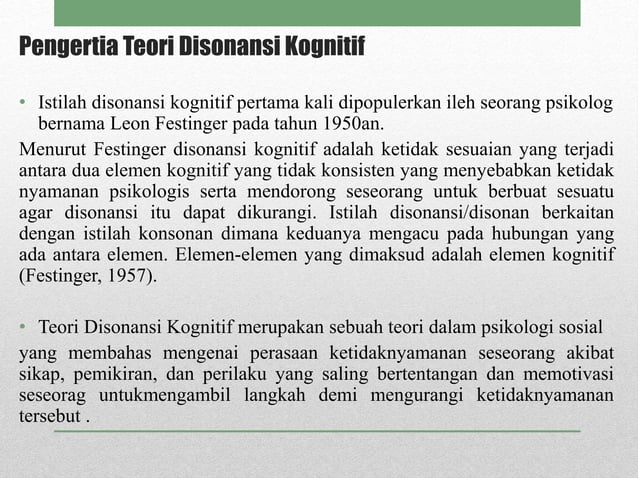 Teori disonance kognitif | PPTX
