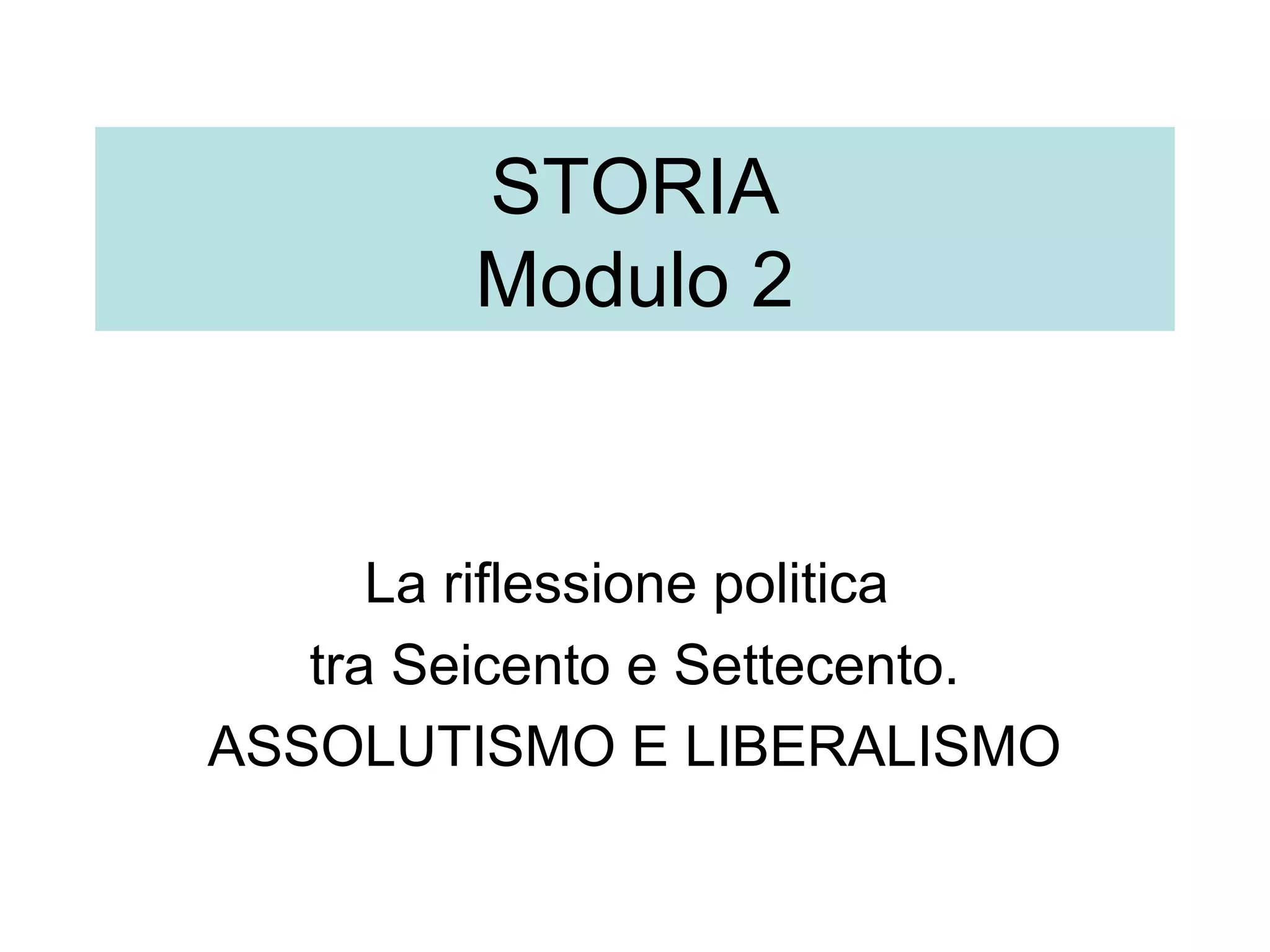 Teorie Dello Stato In Eta Moderna Ppt