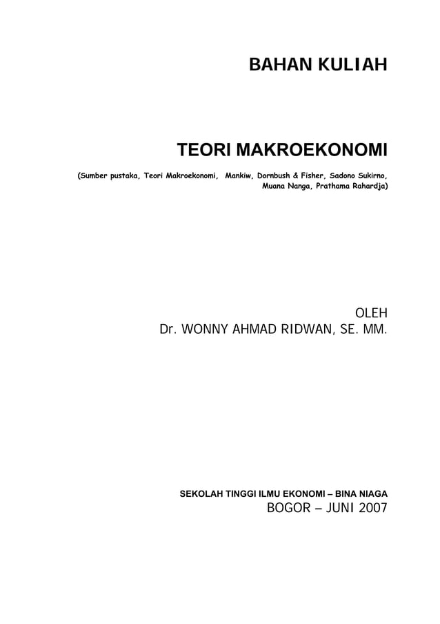 Teori Ekonomi Makro | PDF