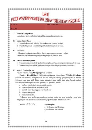 Teori evolusi | DOCX