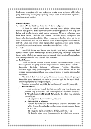 Teori evolusi | DOCX