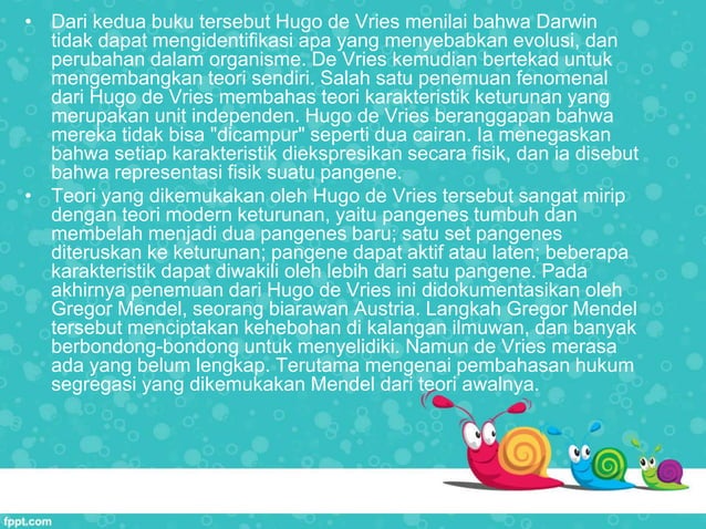 PPT Teori evolusi Ilmuwan charles lyell, thomas malthus, mendel, hugo ...