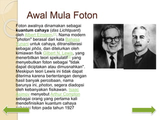 Teori foton | PPTX