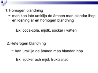 Teori för prov I | PPT | Chemistry | Science