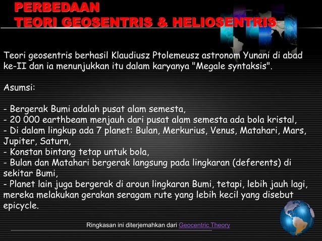 Teori geosentris & heliosentris | PPT