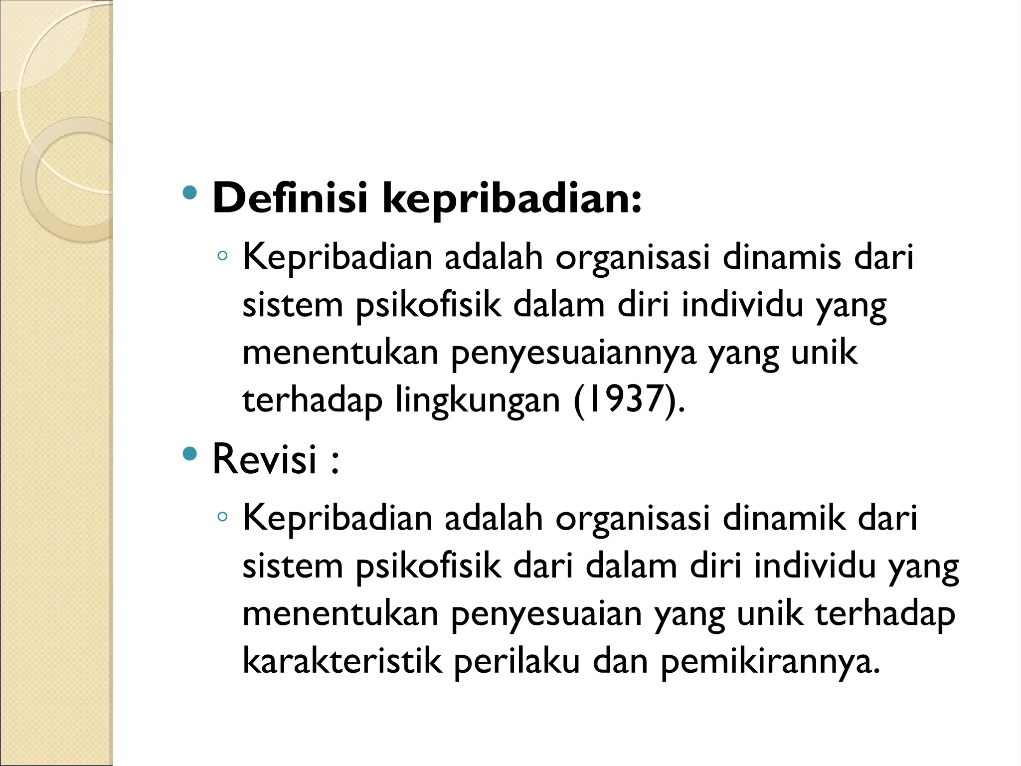 TEORI GORDON W ALLPORT pengkajian keperawatan | PPT