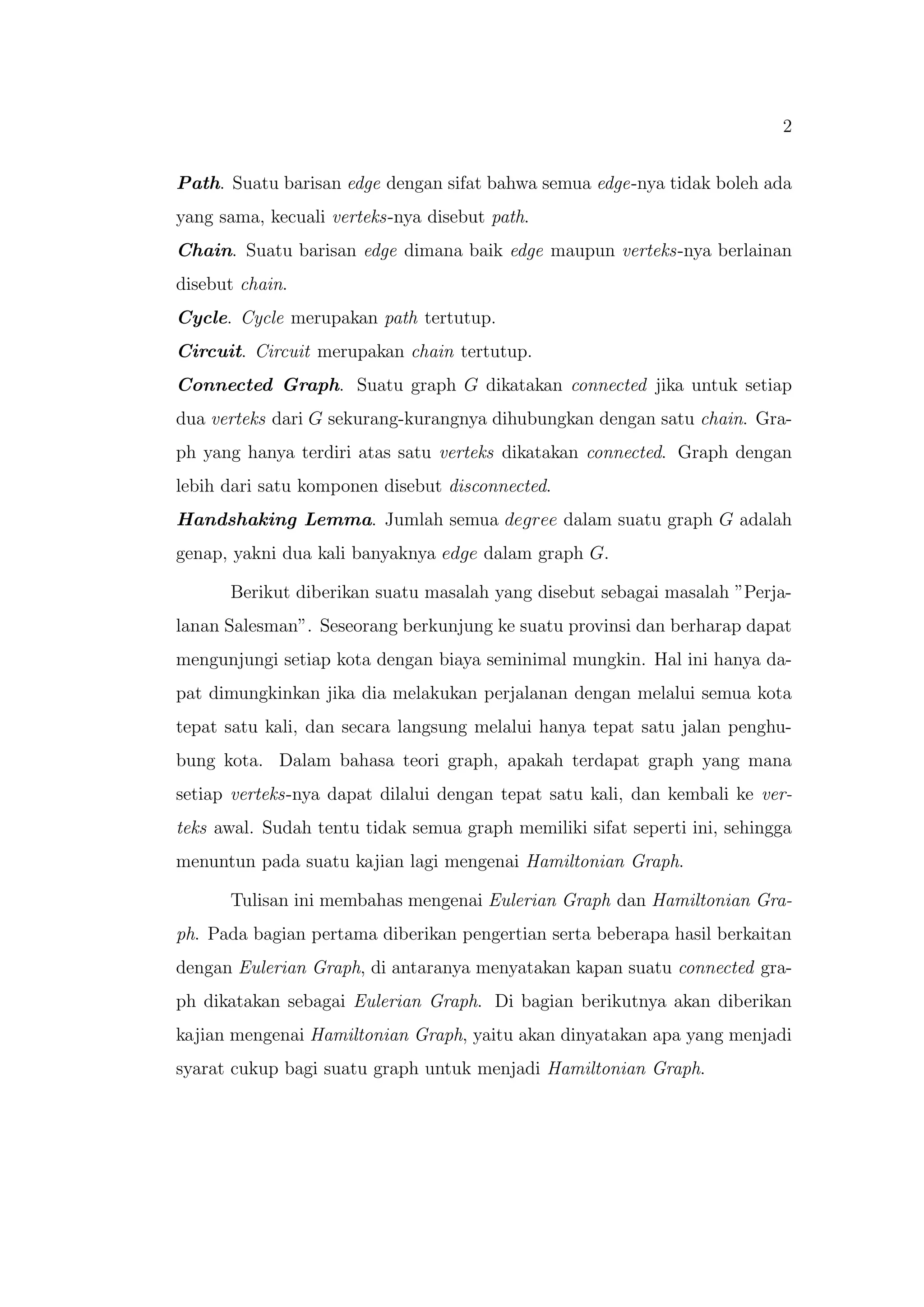 Teori graph: Eulerian dan Hamiltonian Graph | PDF