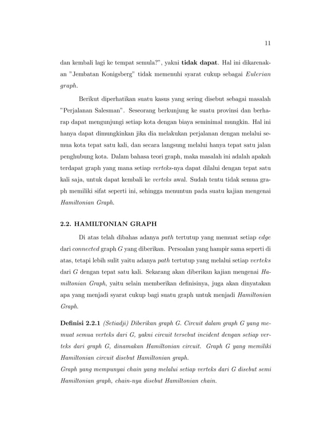 Teori graph: Eulerian dan Hamiltonian Graph | PDF