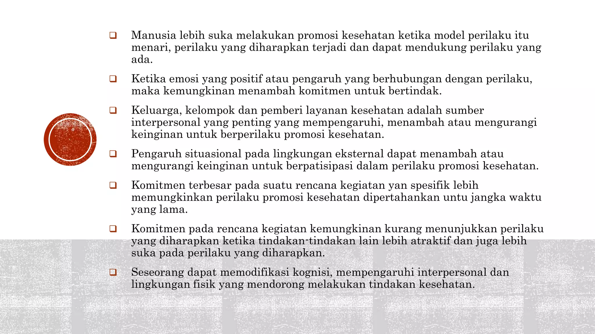 Teori Health promotion model (HPM) | PPTX