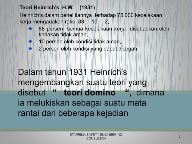Teori Heinrich’s, H.W.(1931) .ppt