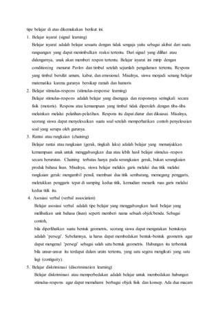Teori hirarki belajar dari robert m | DOCX
