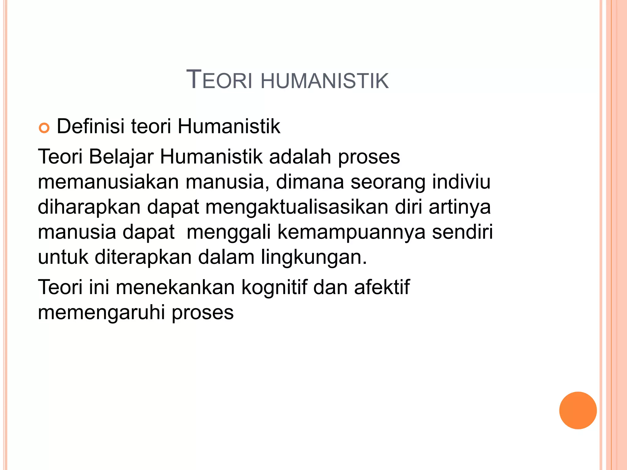 Teori humanistik | PPTX
