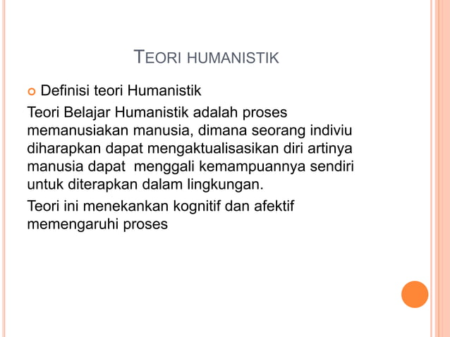 Teori humanistik | PPTX
