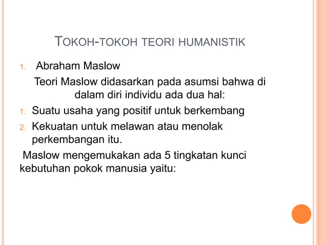 Teori humanistik | PPTX