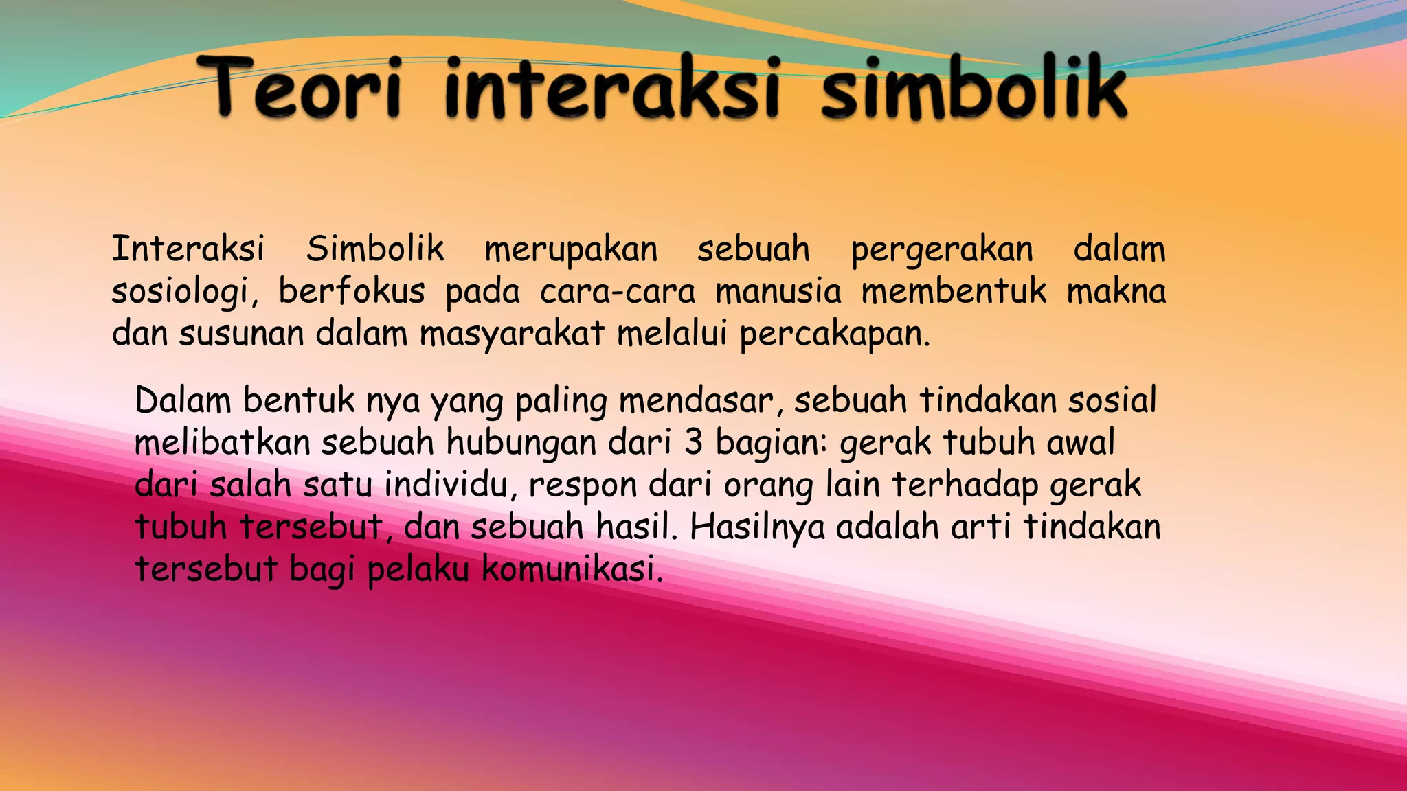 Teori interaksi simbolik | PPTX