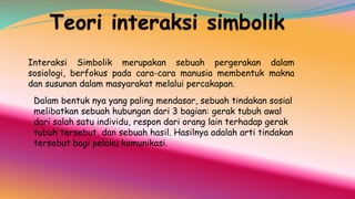 Teori interaksi simbolik | PPTX