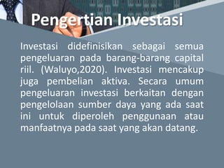 Teori investasi | PPTX