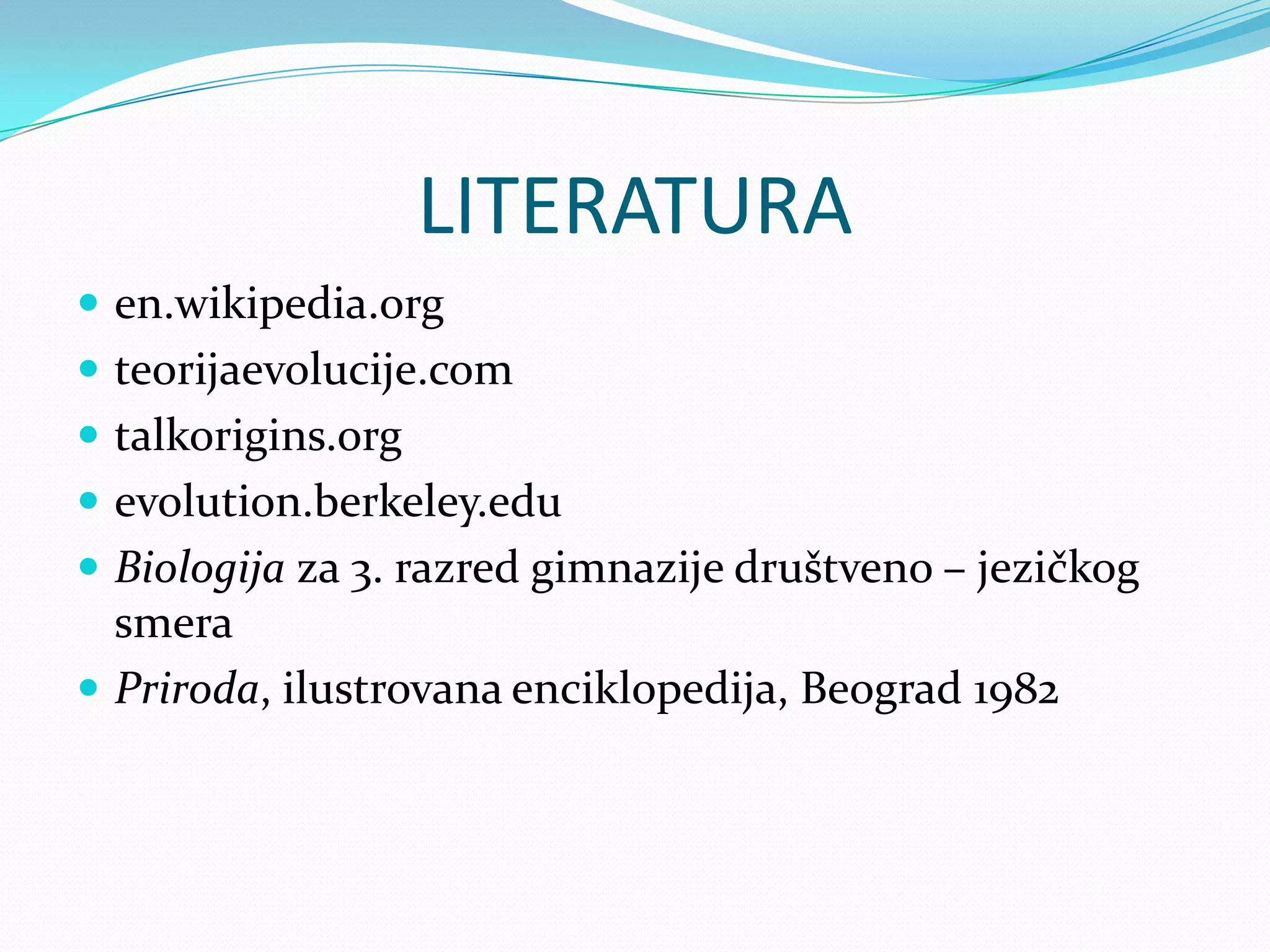 Teorija evolucije | PPTX