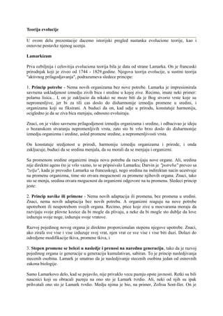 Teorija evolucije biologija-10 | DOC