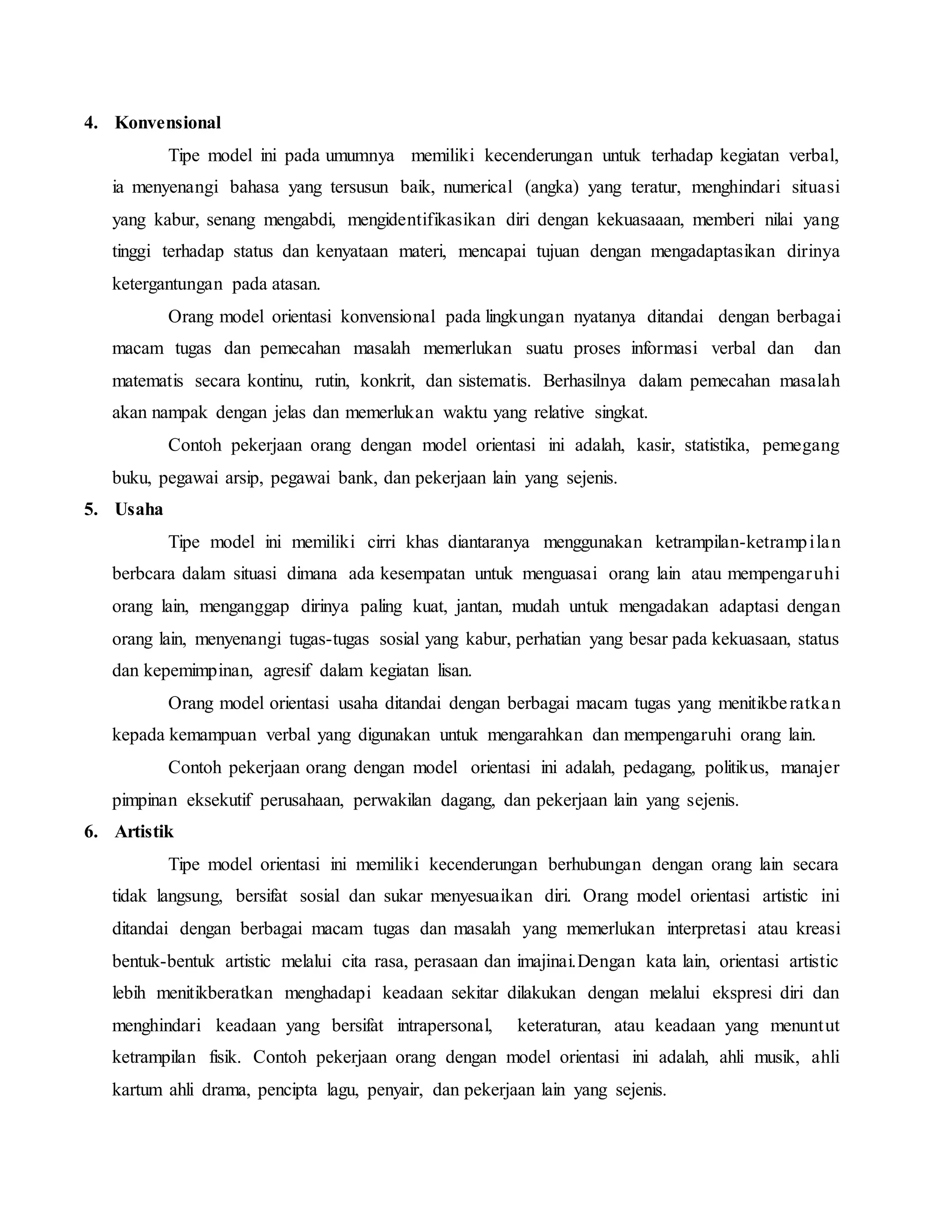 Teori karir mbti atau myers | DOCX