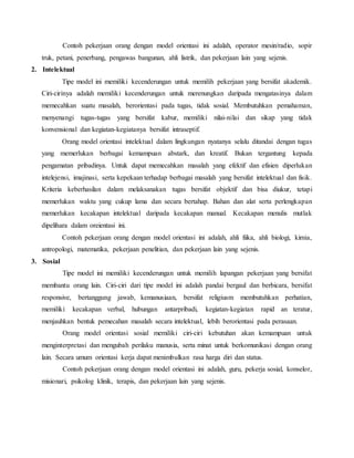 Teori karir mbti atau myers | DOCX