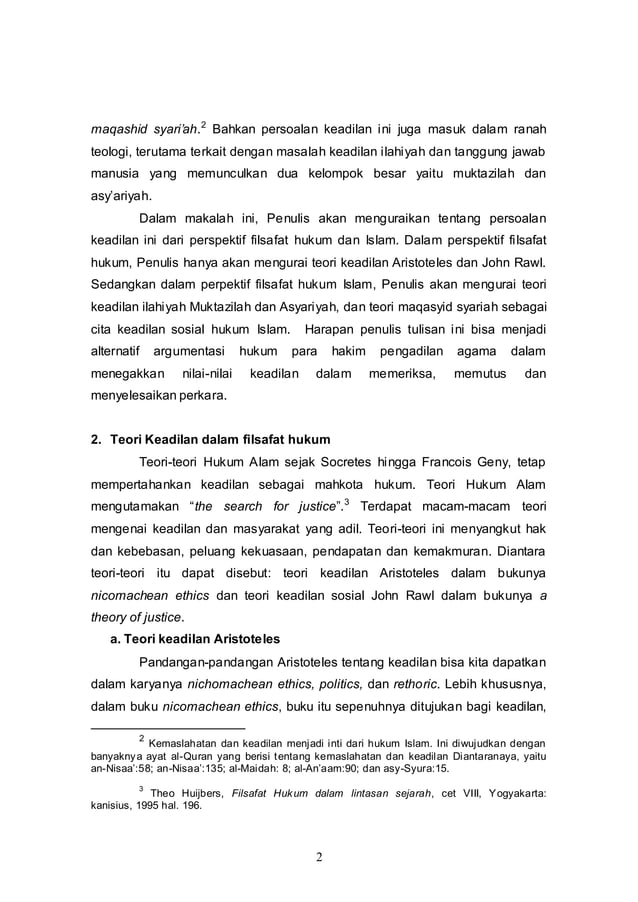 Teori keadilan perspektif filsafat hukum islam | PDF