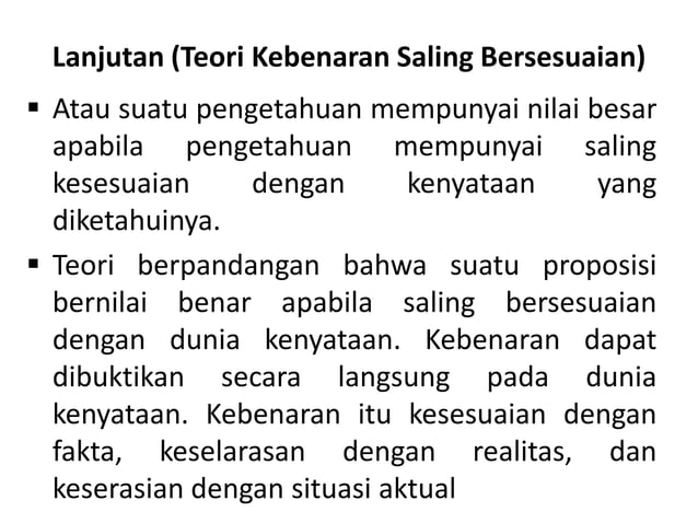 Teori-teori Kebenaran | PPTX