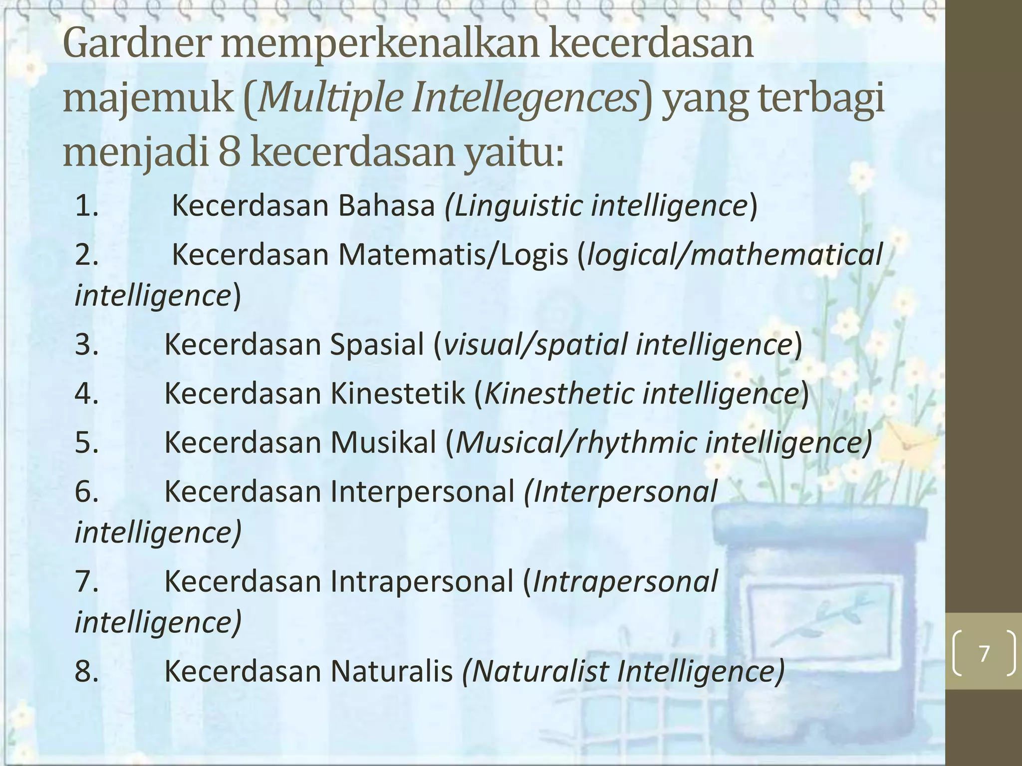Teori kecerdasan berganda 1 | PPTX