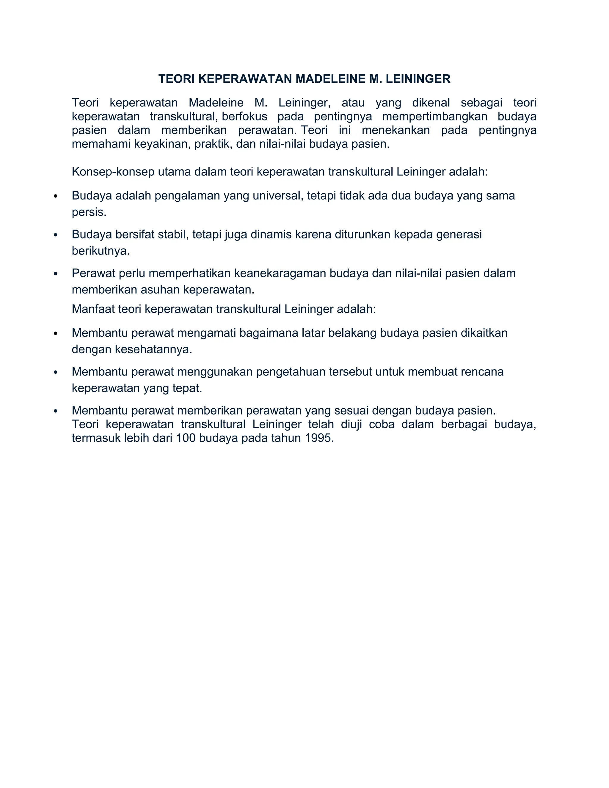 Teori keperawatan Madeleine M. Leininger.docx