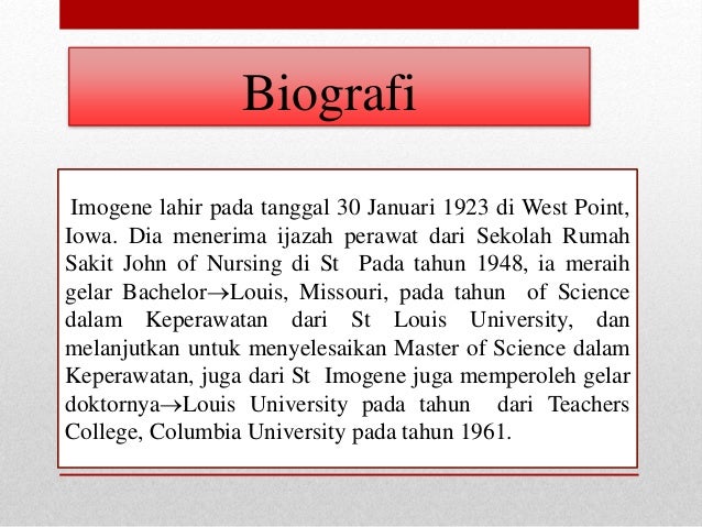 Biografi Imogene King Sketsa