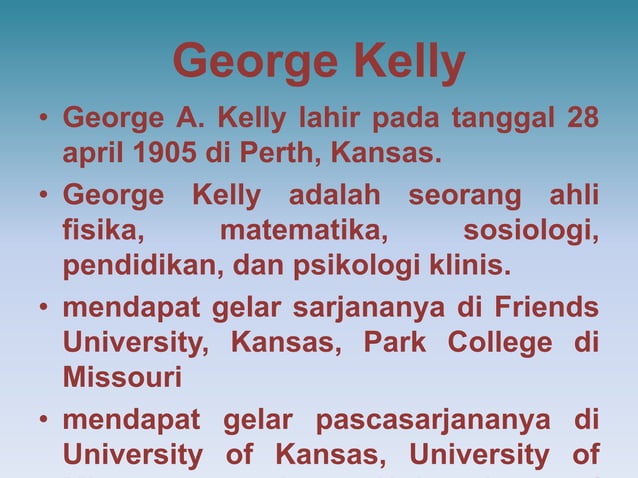 Teori kepribadian - George A. kelly | PPTX