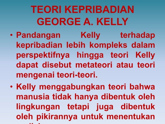 Teori kepribadian - George A. kelly | PPTX